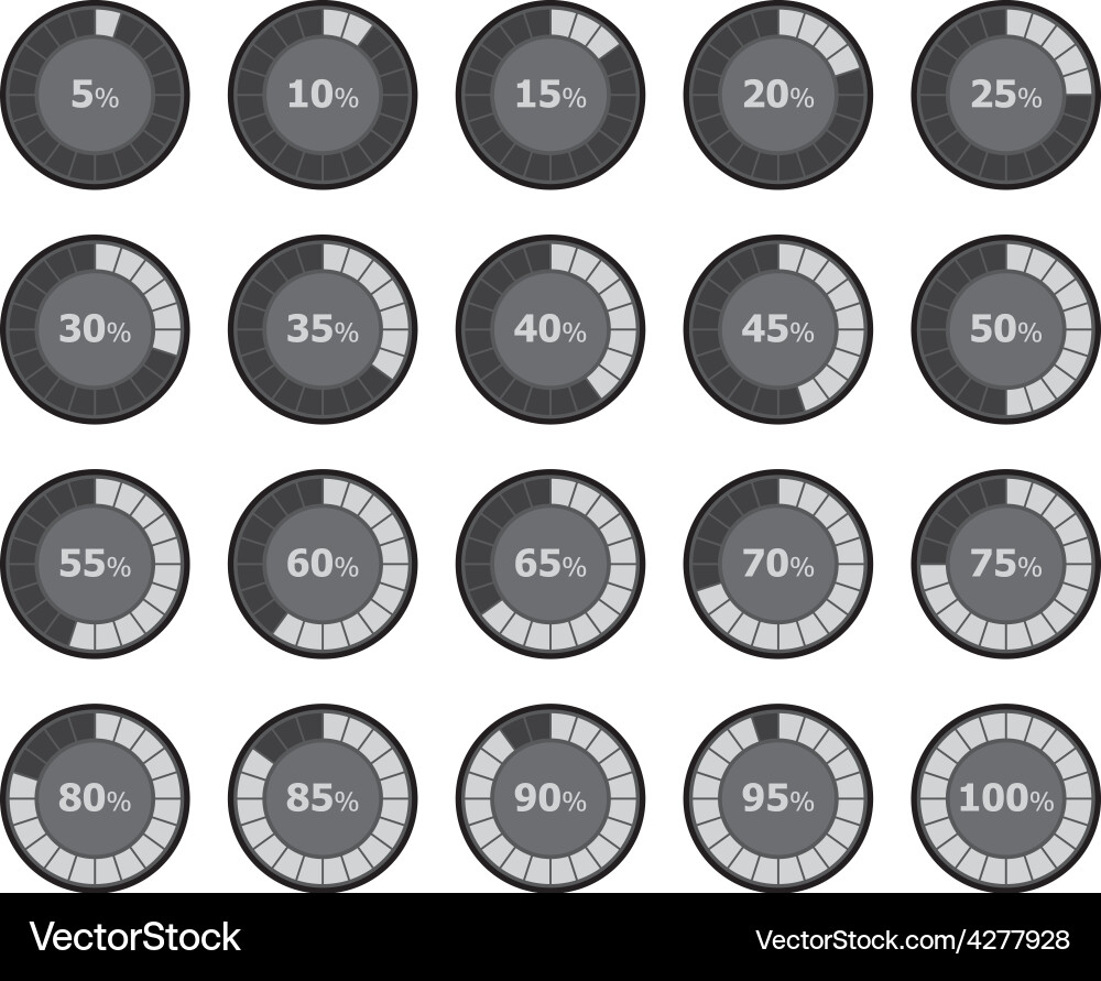 Loading Progress Circle Set Royalty Free Vector Image