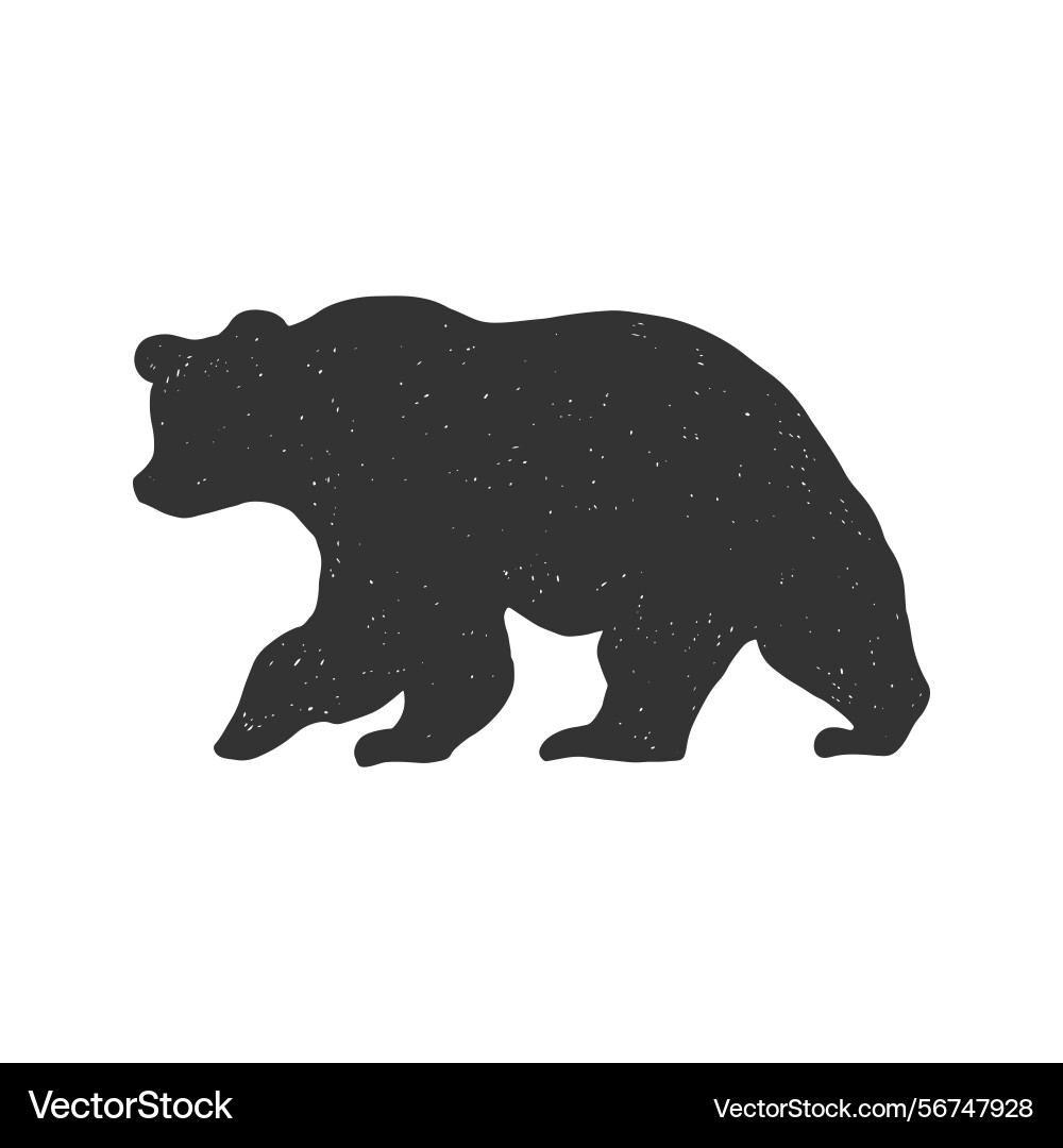 Logo Emblem einer Bärensilhouette Hand gezeichnet