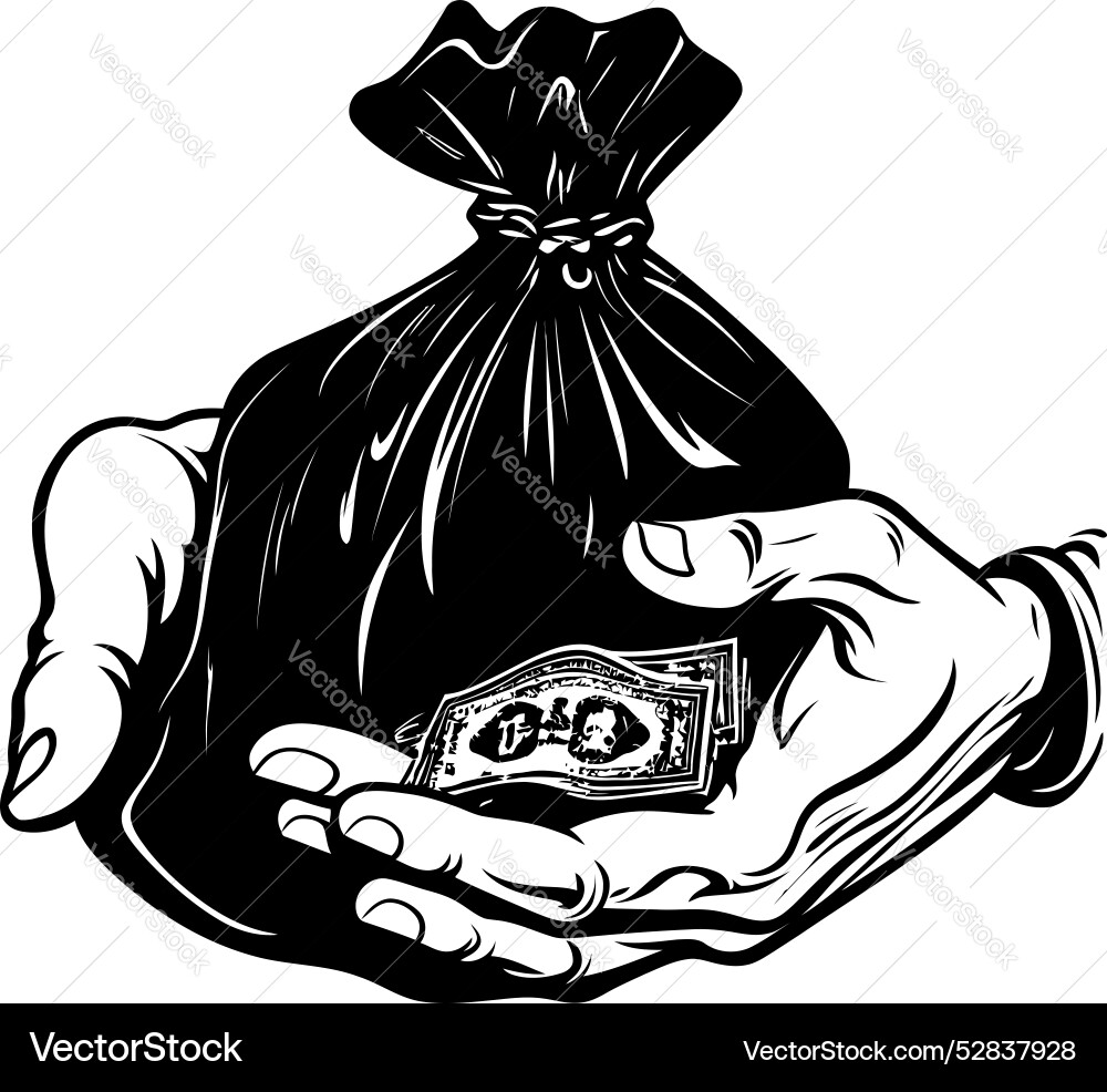 Money grip secure hands with cash logo fortune Vector Image