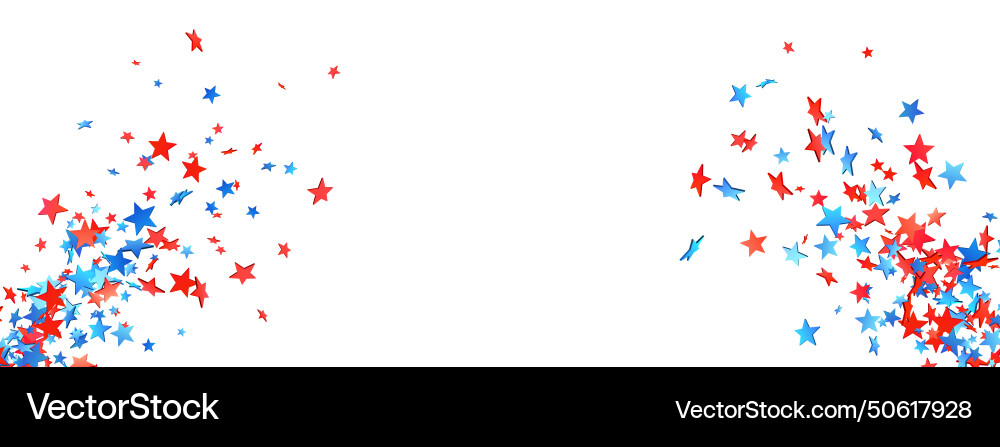 Patriotic star scatter wide banner Royalty Free Vector Image