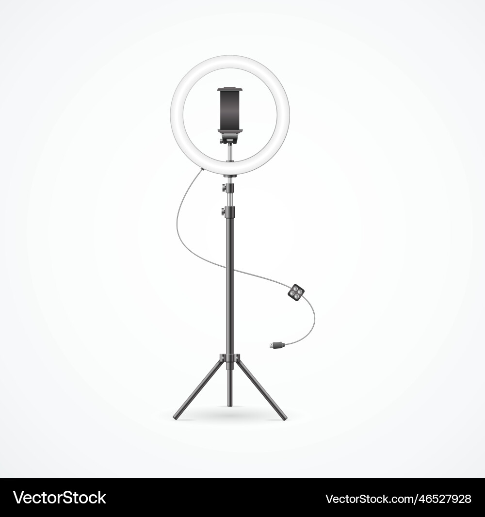 Realistic detailed 3d led ring lamp Royalty Free Vector