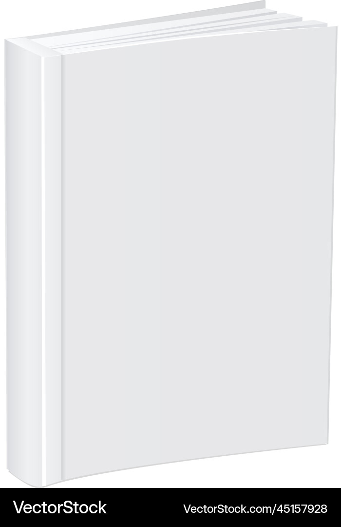 White book mockup realistic blank hardcover front Vector Image