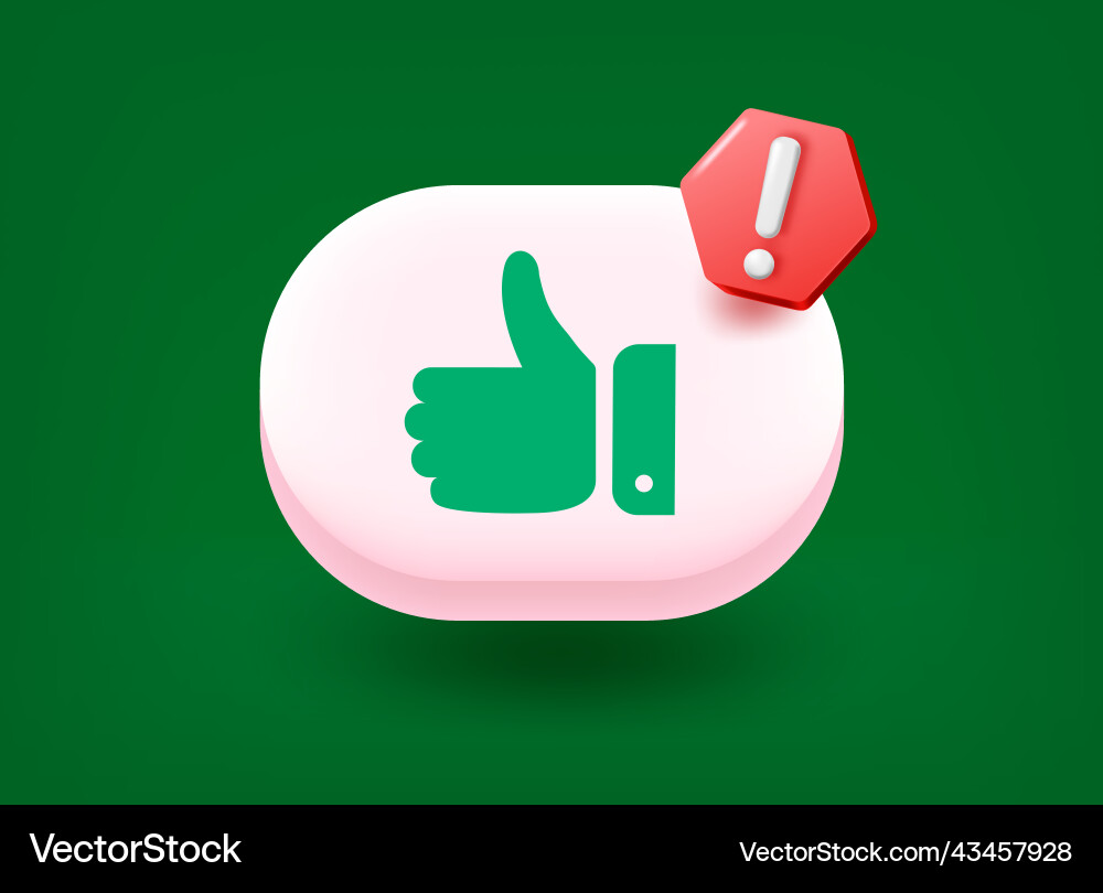 White button with agree sign 3d Royalty Free Vector Image