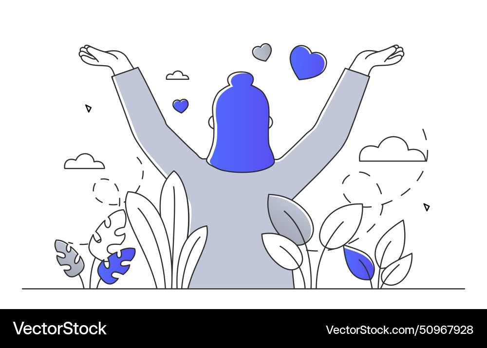 Woman with freedom simple Royalty Free Vector Image