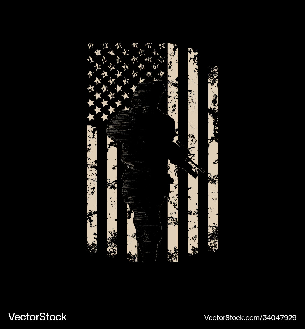 American Military Flag Background Royalty Free Vector Image