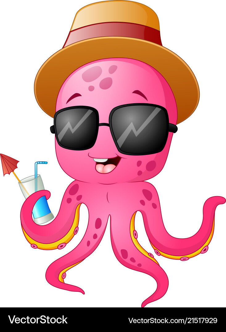Cheerful Summer Octopus Royalty Free Vector Image