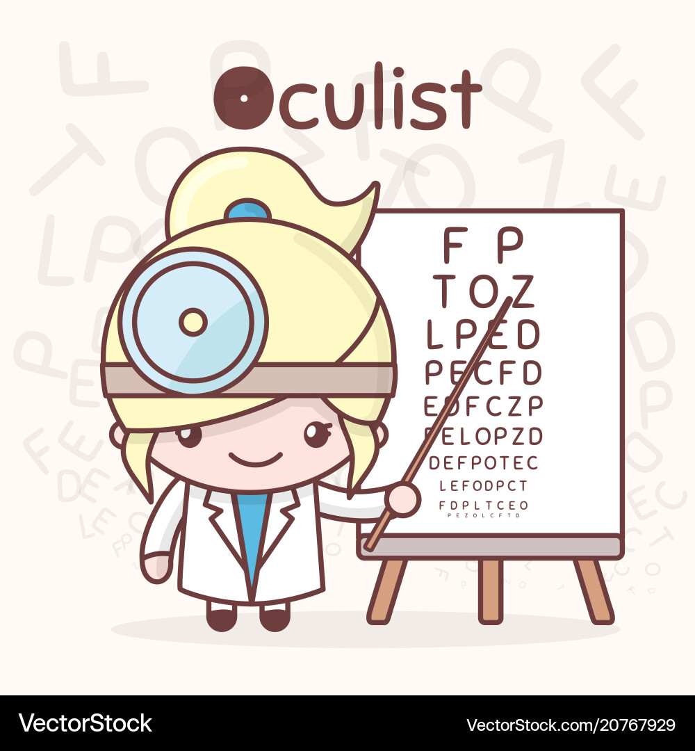 Cute chibi kawaii characters alphabet professions Vector Image