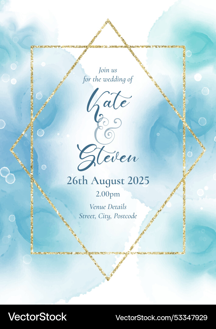 Decorative wedding invitation background Vector Image