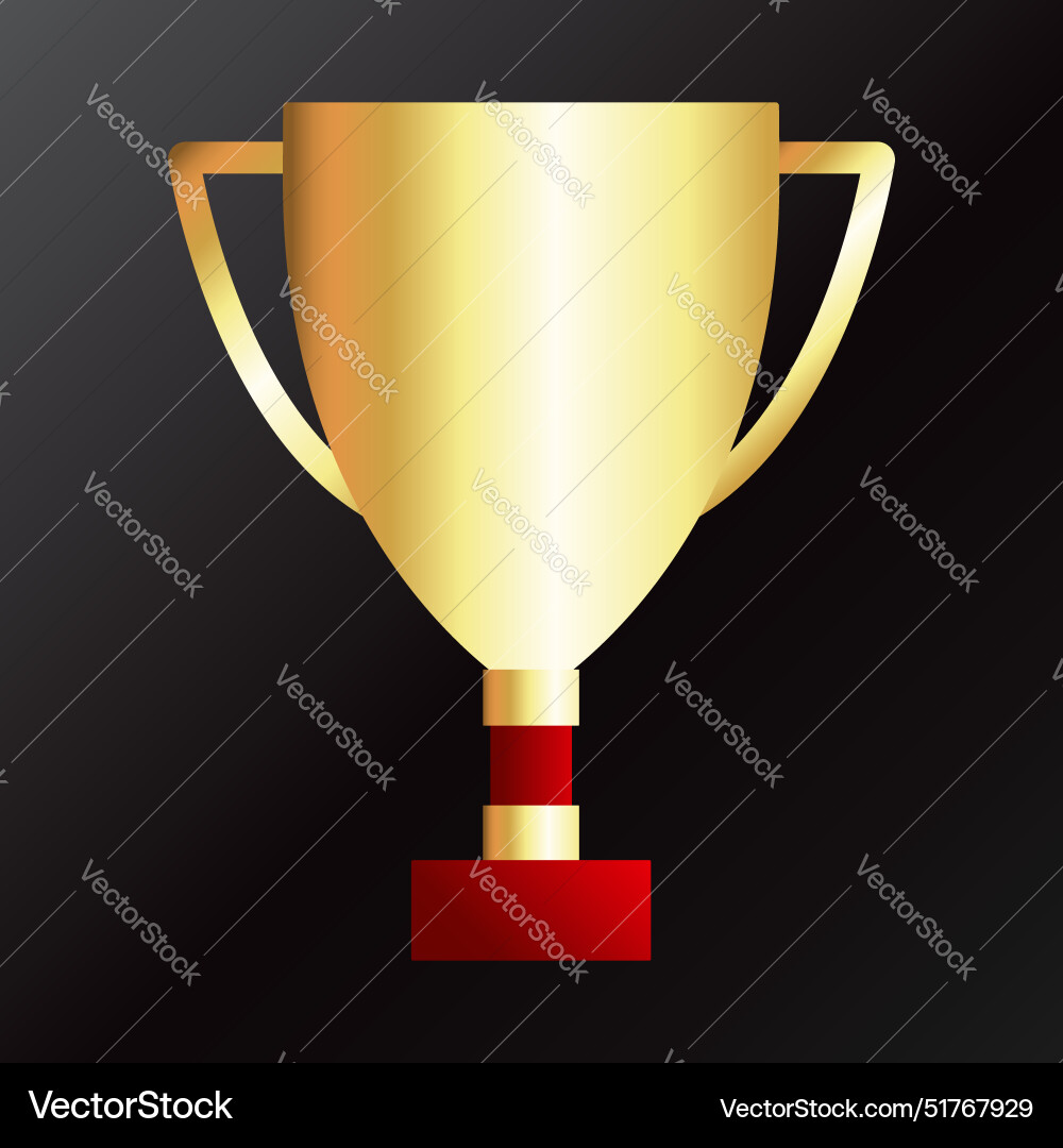 Golden yellow shiny winner cup Royalty Free Vector Image
