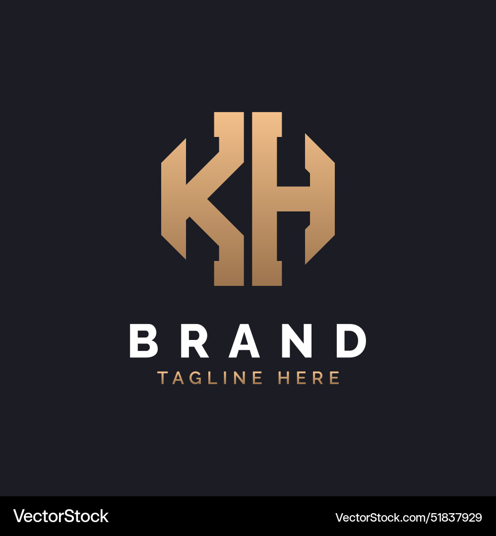 Kh logo design modern minimal elegant and luxury Vector Image