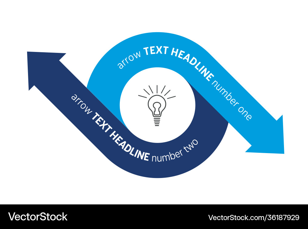 Pfeil Infografik Schematabelle in flachem Stil Vektorbild