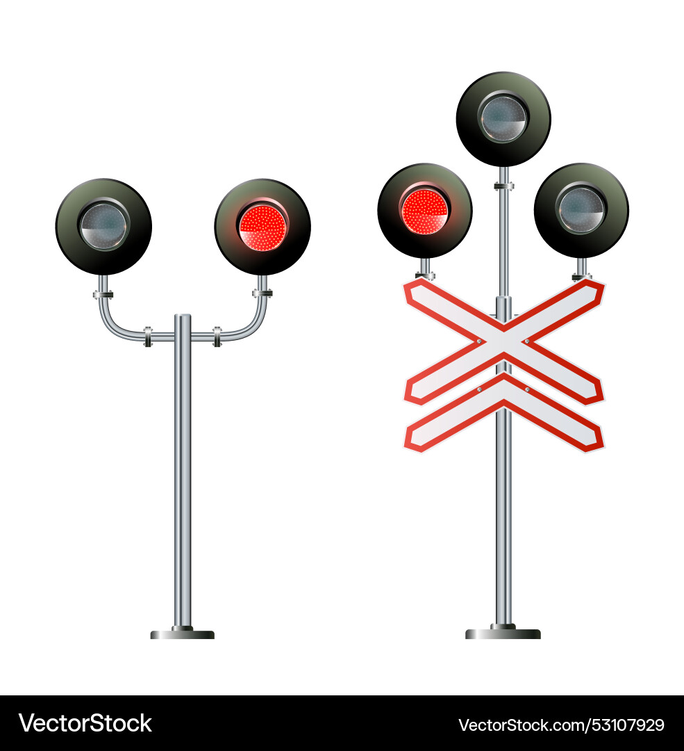 Railway signs set isolated on a white background Vector Image