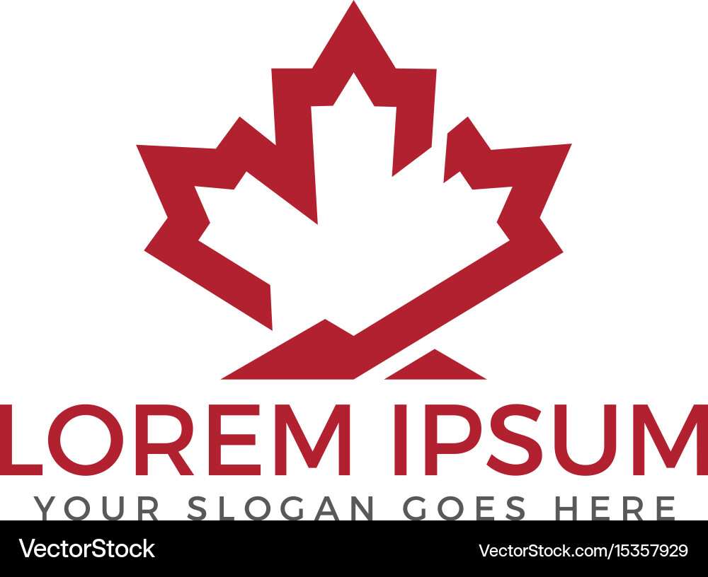 Red maple leaf logo design Royalty Free Vector Image