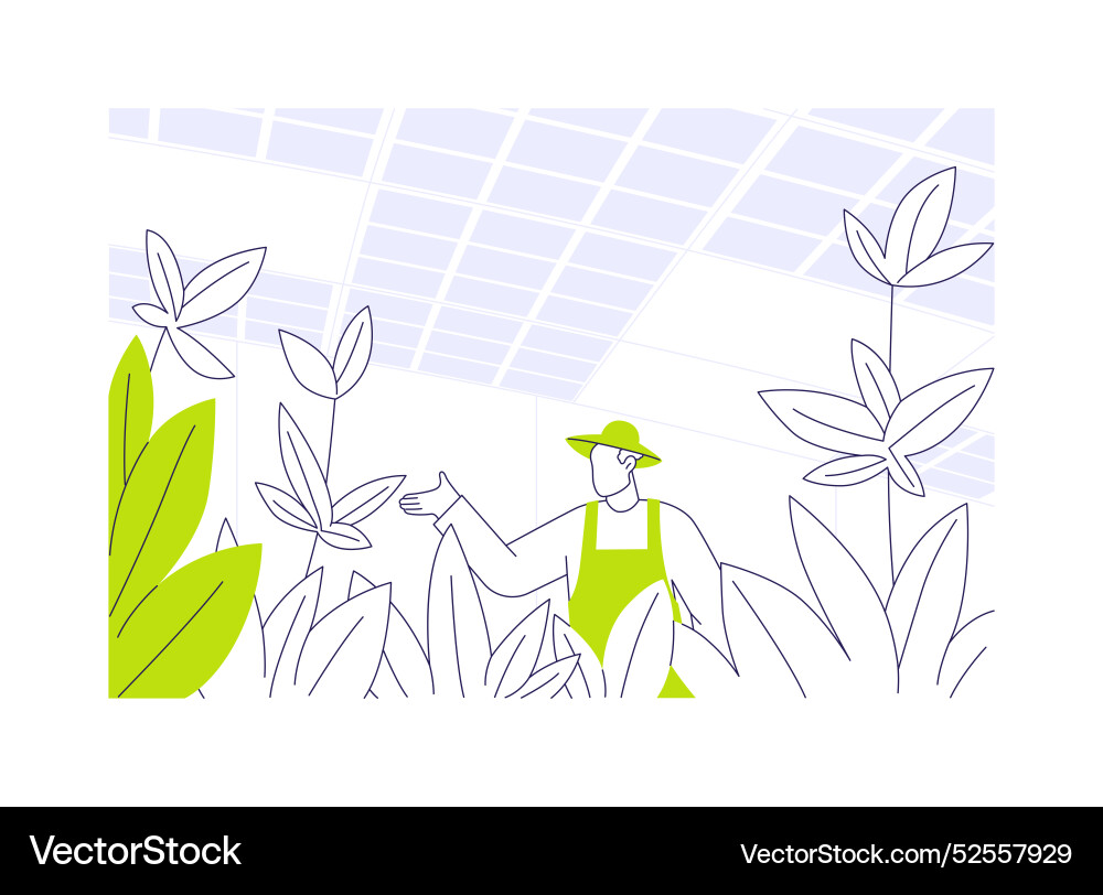 Solar-powered greenhouse abstract concept Vector Image