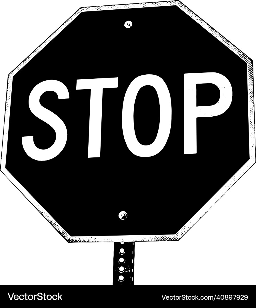 Stop sign close up Royalty Free Vector Image - VectorStock