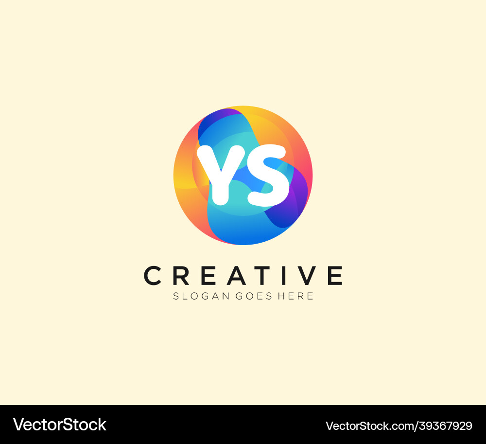 Ys initial logo with colorful circle template Vector Image