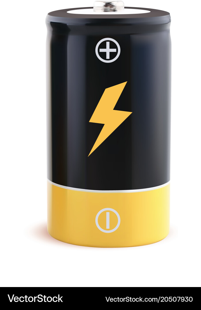 Battery realistic 3d Royalty Free Vector Image
