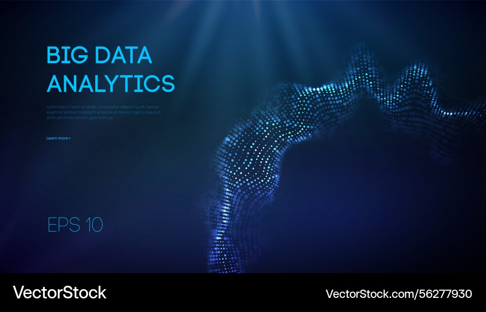 Big data analytics visualization with glowing blue