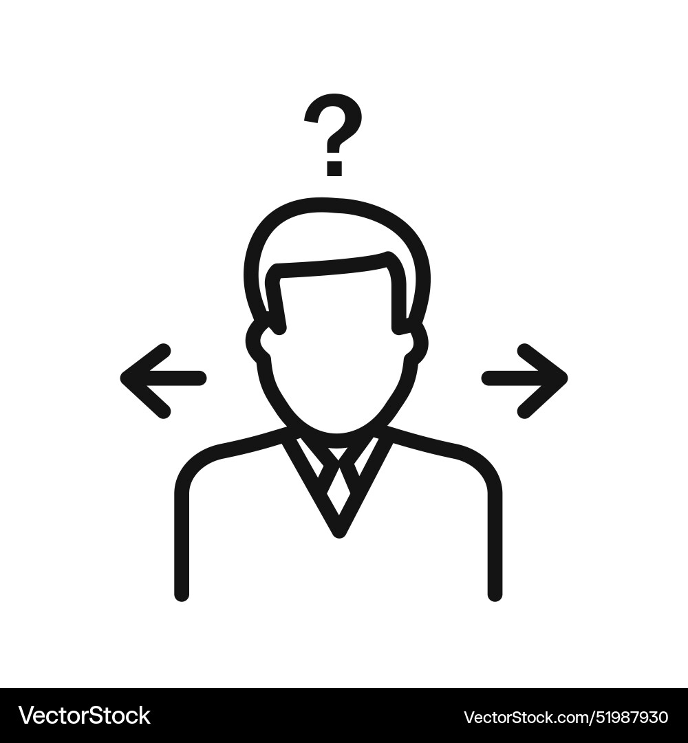 Business decision confusion icon mark in filled Vector Image