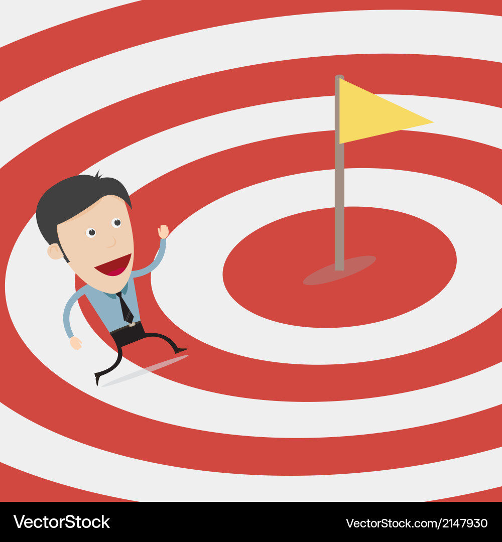 Businessman run to the target Royalty Free Vector Image