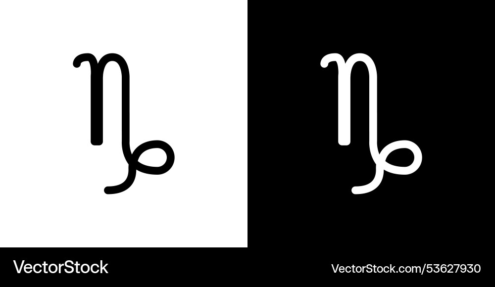 Capricorn zodiac sign icon set Royalty Free Vector Image