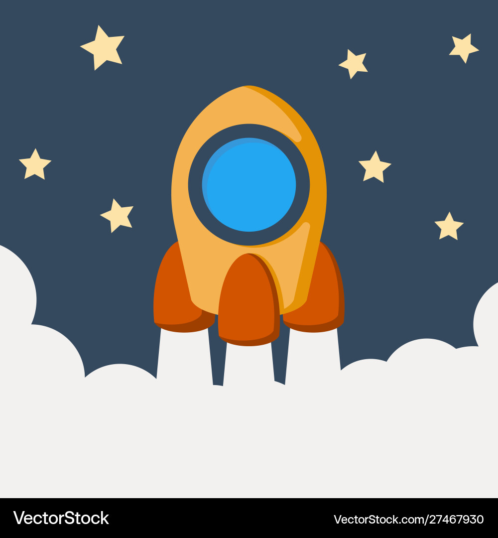 Cartoon rocket space ship Royalty Free Vector Image