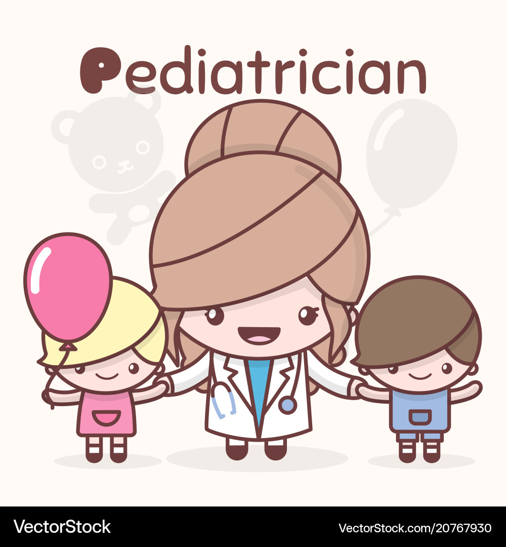 Cute Chibi Kawaii Charaktere Alphabet Berufe Vektorbild