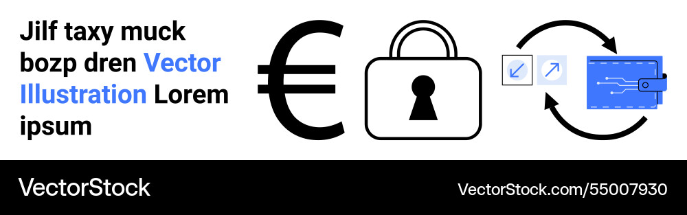 Financial security concept with euro symbol lock Vector Image