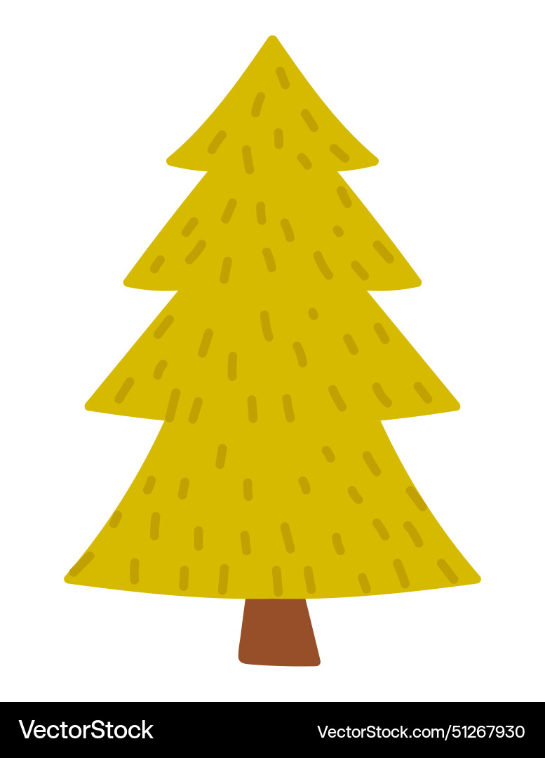 Fir tree in flat design forest evergreen plant Vector Image