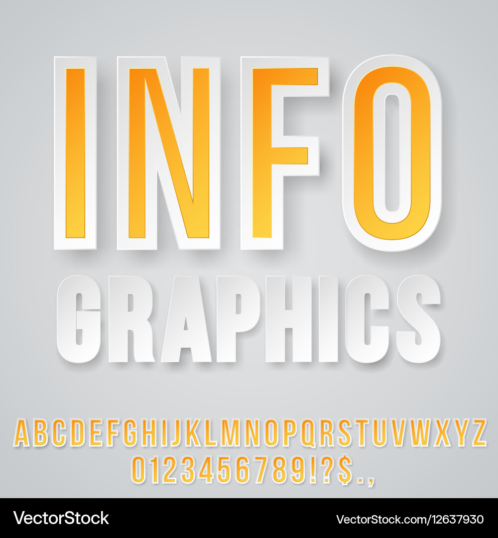 Infographics font set Royalty Free Vector Image