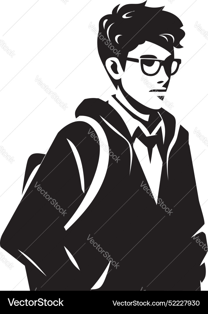 Intrepid intellect symbolic black logo Royalty Free Vector