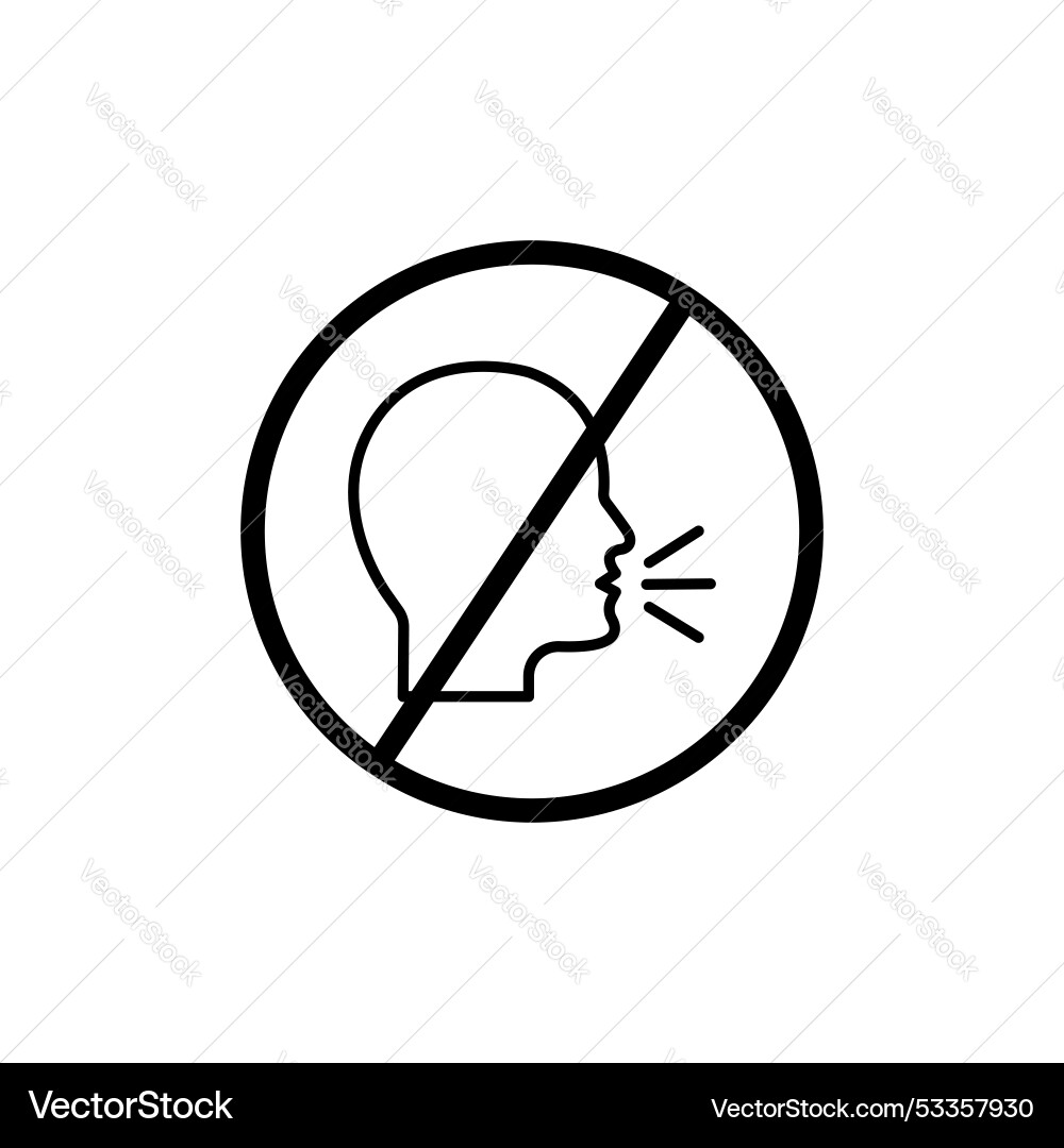 No talking sign icon set silence and quiet symbol Vector Image