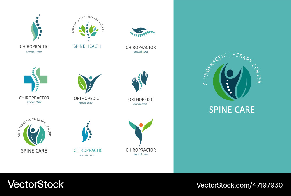 Orthopedic osteopathic chiropractic logo design Vector Image