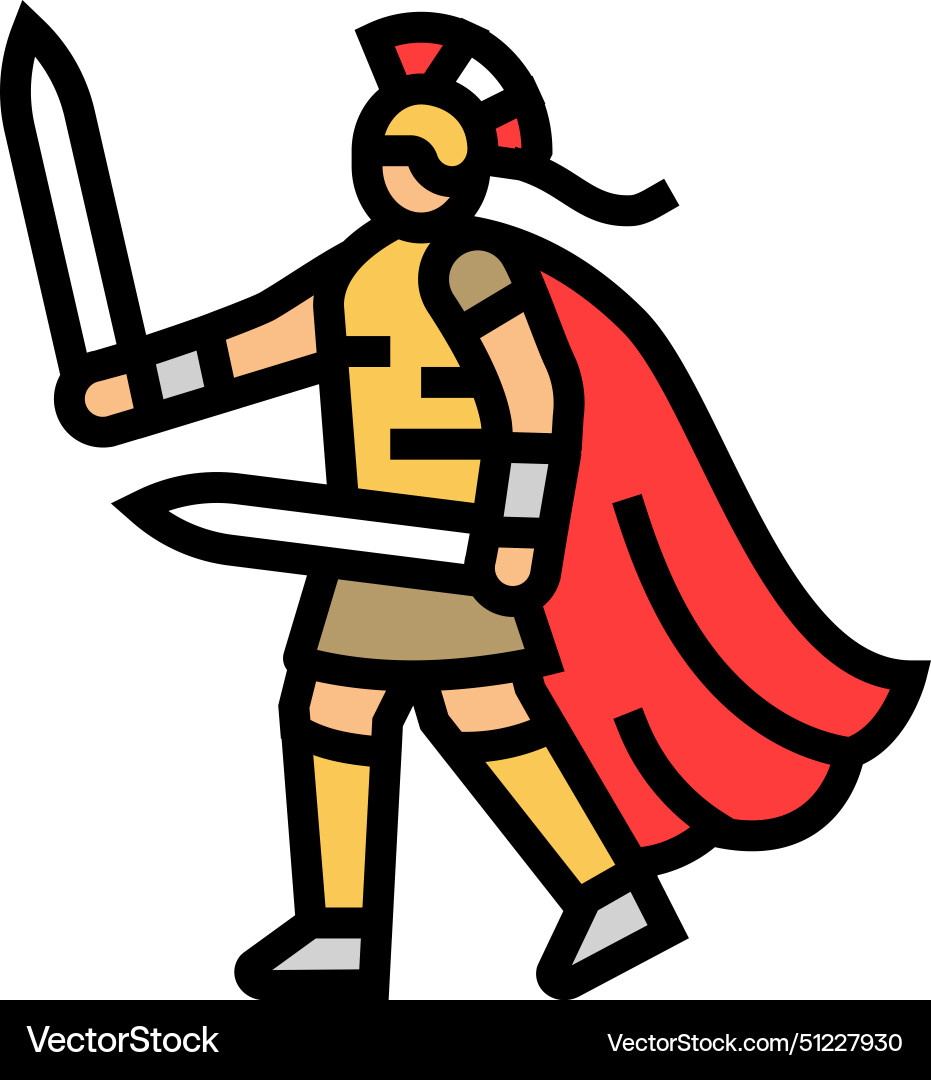 Warrior ancient soldier color icon Royalty Free Vector Image