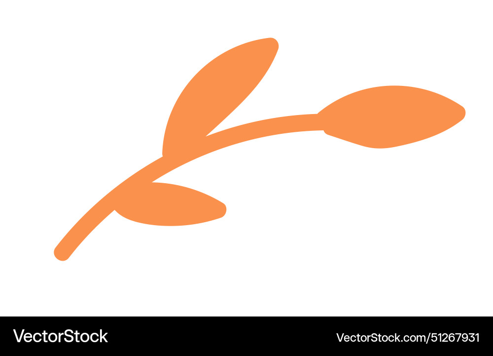 Autumn twig with leaves in flat design forest Vector Image