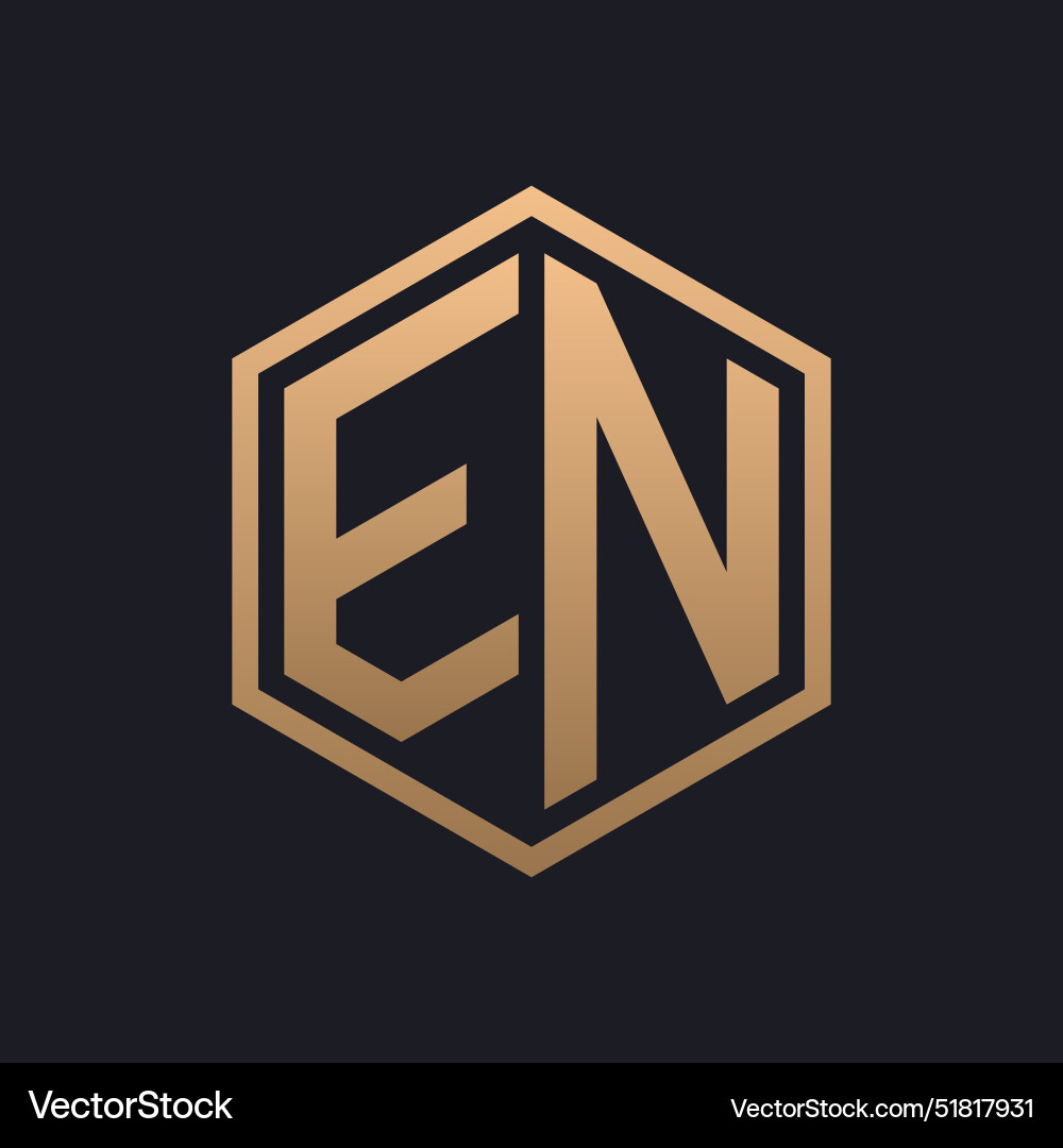 Elegant hexagon letter en logo design initial Vector Image