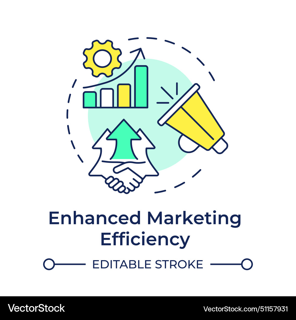 Enhanced marketing efficiency multi color concept Vector Image