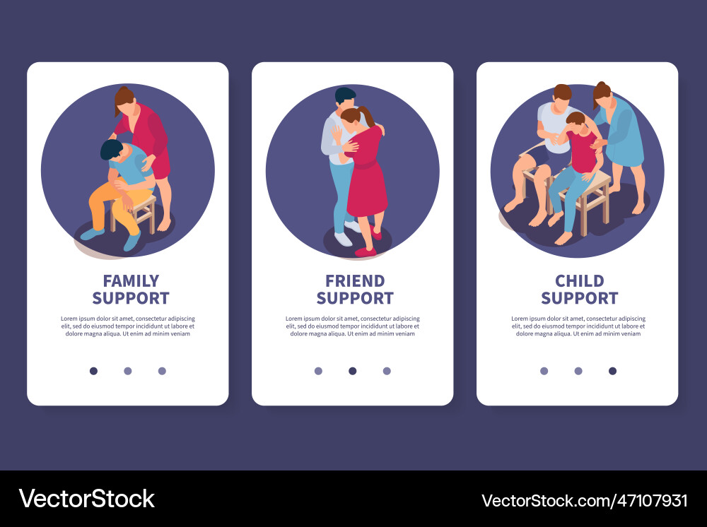 Family friend support banners Royalty Free Vector Image