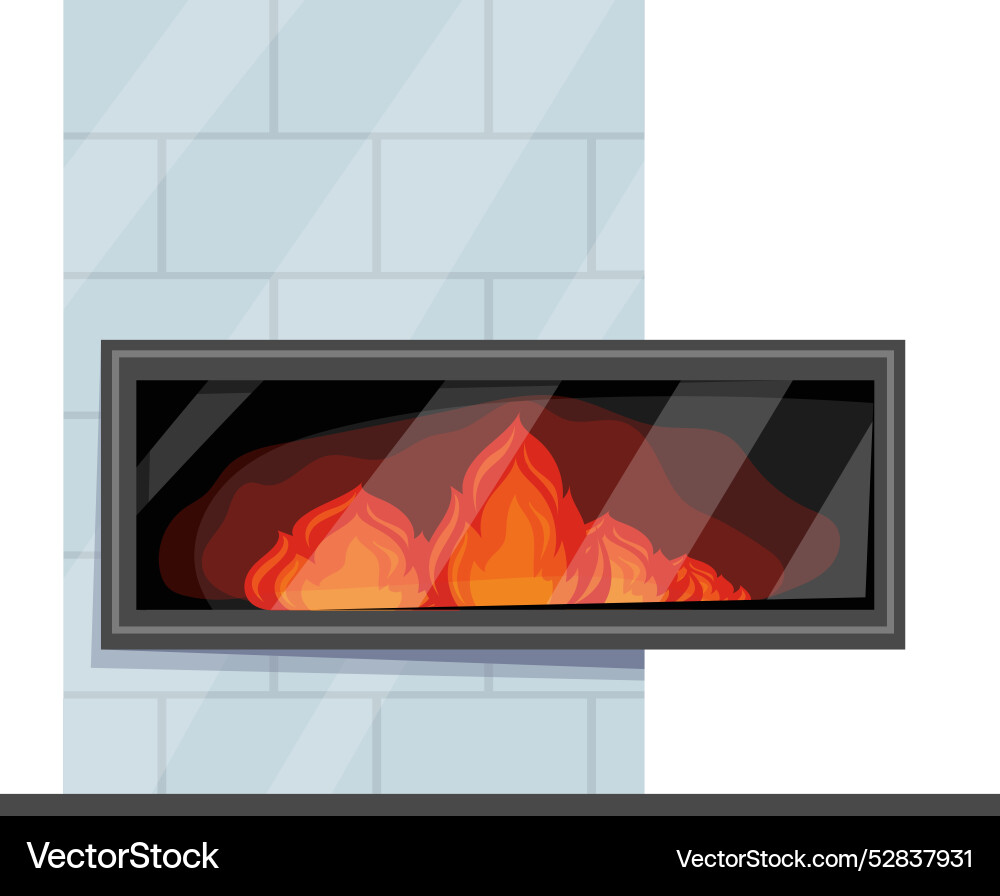 House fire decoration cartoon fireplace room Vector Image