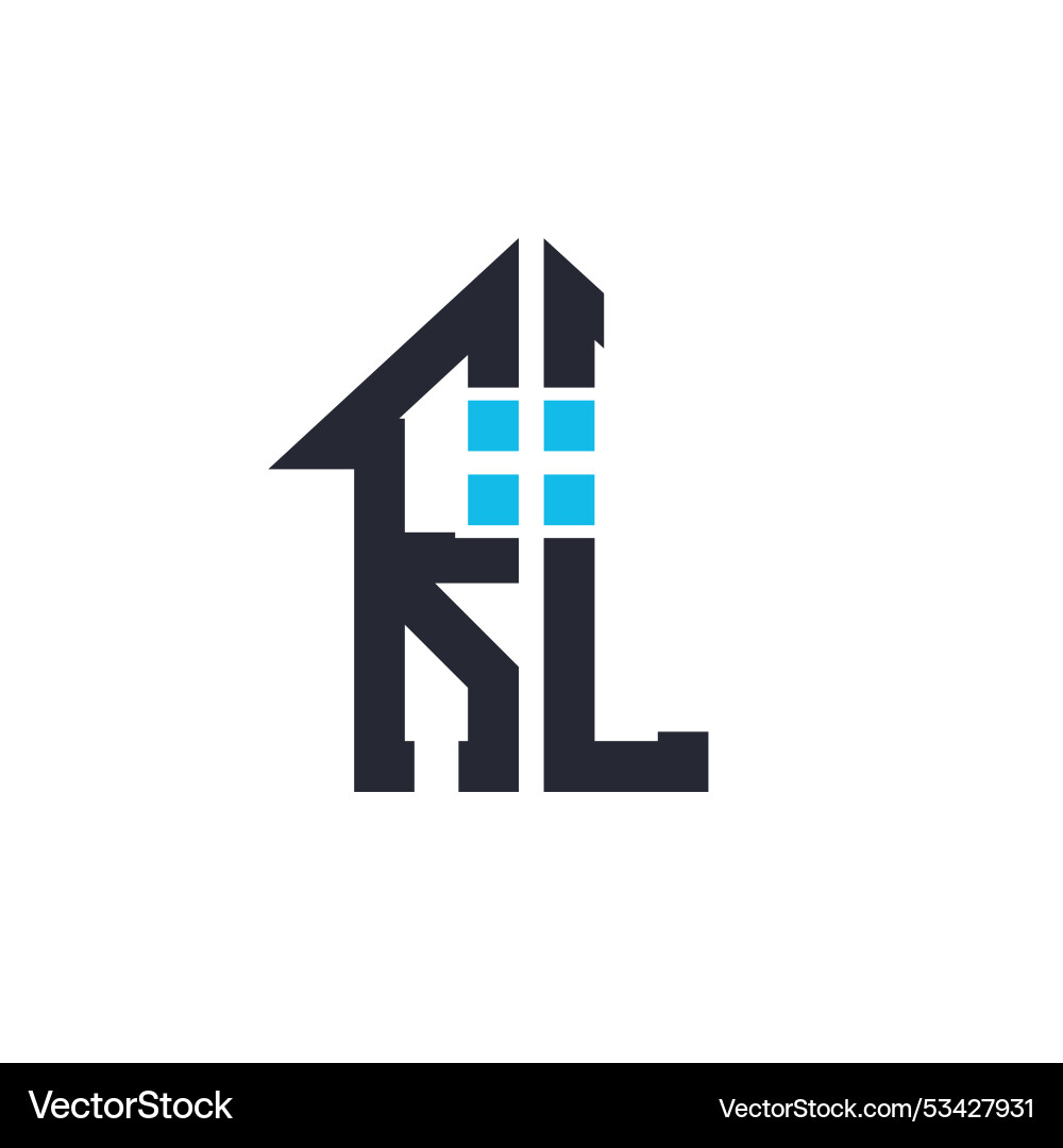 Initials rl house logo design creative letter Vector Image