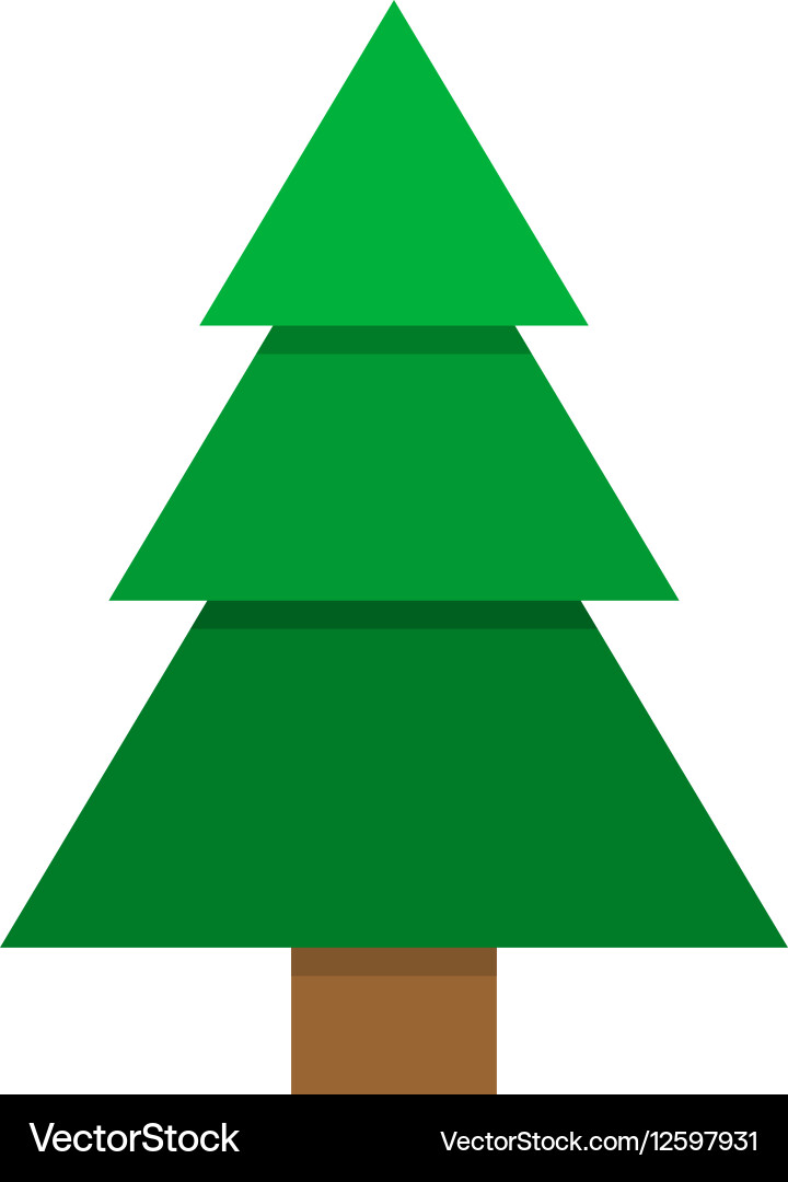 Pine tree flat geometric paper style Royalty Free Vector