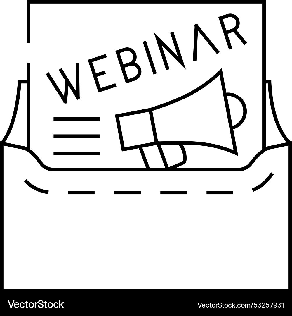 Promote webinar line icon Royalty Free Vector Image