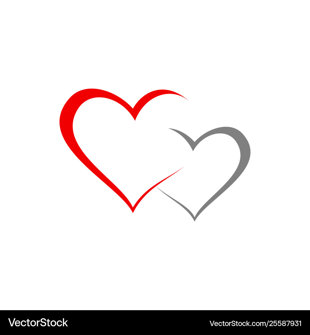 Red and Grey Heart Symbol Royalty Free Vector Image