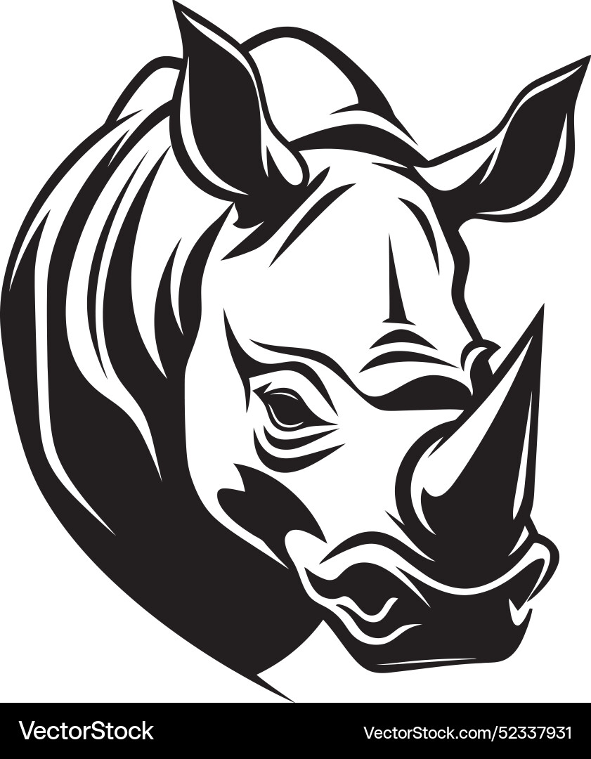 Rhino kingdom attitude black ren Royalty Free Vector Image