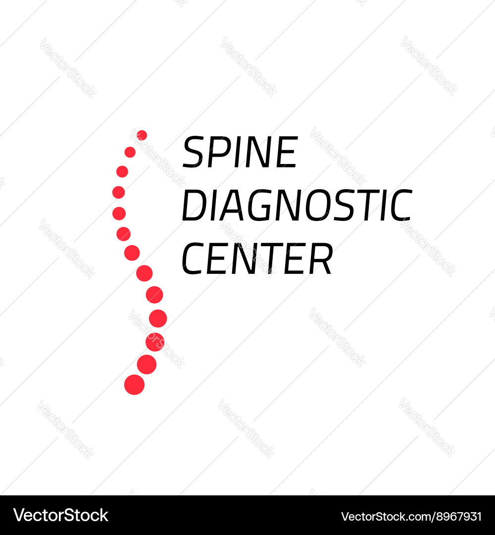 Spinal diagnostic center logo isolated spine Vector Image