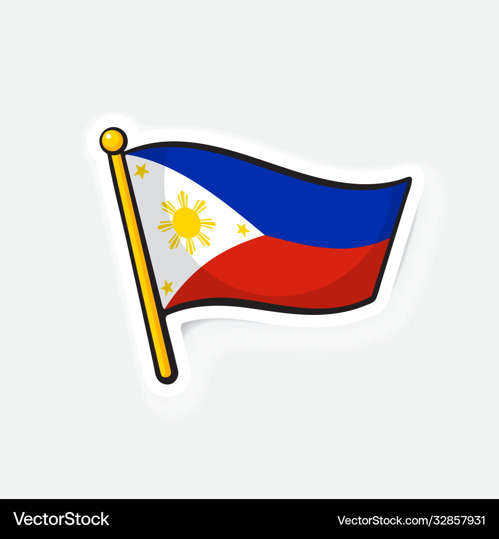 Sticker flag philippines Royalty Free Vector Image