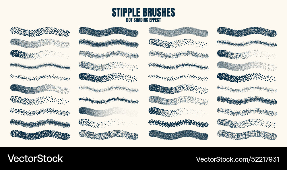 Stipple scatter brush ink drawing and texturing Vector Image