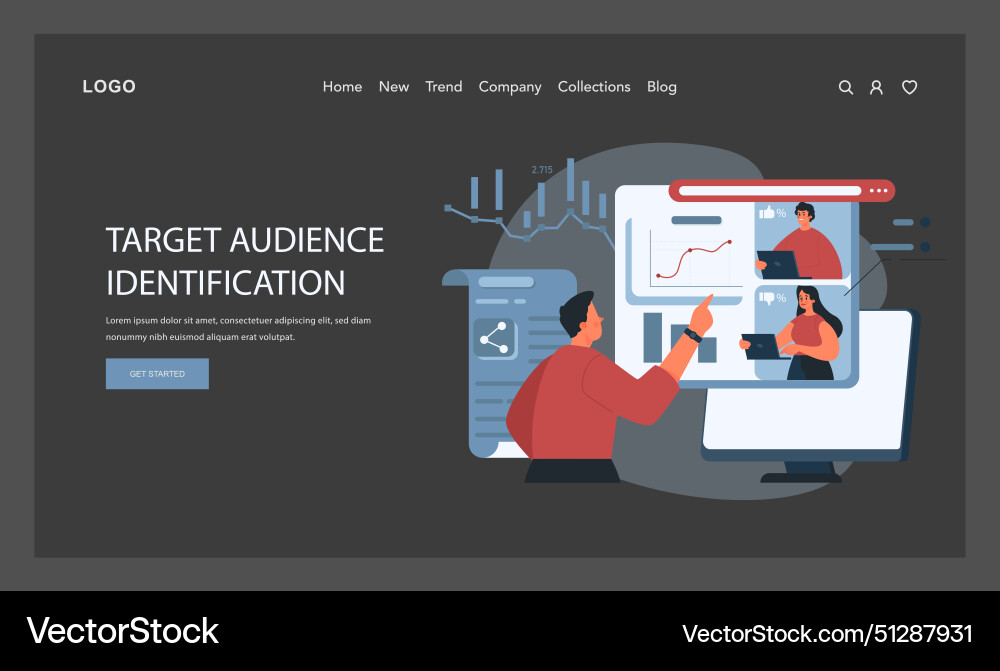 Target audience identification concept flat Vector Image