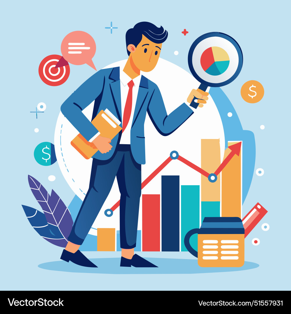 Trend analysis marketing and sales information Vector Image