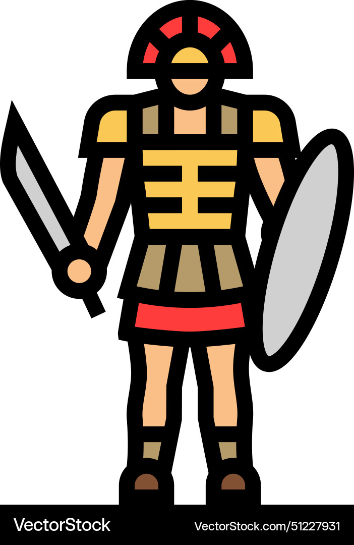 Warrior sparta color icon Royalty Free Vector Image